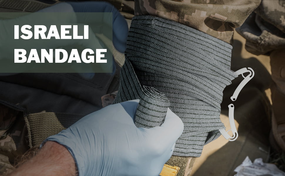 Vendaje israelí de 6 pulgadas, vendajes de compresión hemostáticos con doble sellado al vacío ...